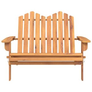 MINERWALL Adirondack Patio Bench 49.6" Solid Wood Acacia,Adirondack Patio Bench: All Weather Wooden Bench for Comfortable Outdoor Relaxation Patio Benches, Outdoor Furniture, Outdoor Benches