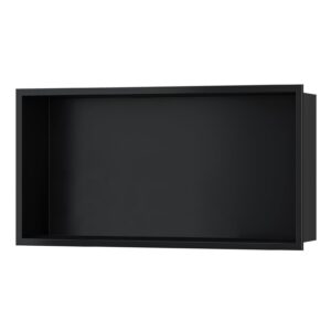 shower niche 28" x 16" black, stainless steel shower wall niche for bathroom storage no tile needed over mount installation