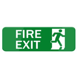 Fire Exit Sign For House, Strong Self-Adhesive Signs For Home, 8” X 3” Premium Durable Acrylic Sign For Door/Wall/Window