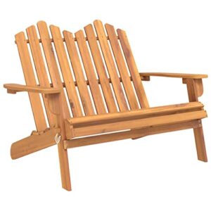 MINERWALL Adirondack Patio Bench 49.6" Solid Wood Acacia,Adirondack Patio Bench: All Weather Wooden Bench for Comfortable Outdoor Relaxation Patio Benches, Outdoor Furniture, Outdoor Benches