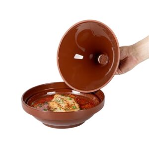 Restaurantware-Terra Tek 26 Ounce Terracotta Tagine Pots, 8 Microwavable Tagine Pots - Glazed Interior, Oven-Ready, Terracotta Serving Pots, Dishwashable, For Cooking And Serving