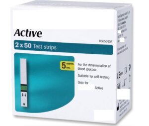 active glucometer test strips, 100 (50x2)