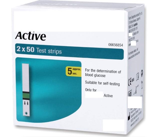 Active glucometer Test Strips, 100 (50x2)