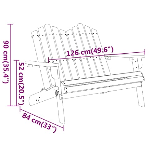 MINERWALL Adirondack Patio Bench 49.6" Solid Wood Acacia,Adirondack Patio Bench: All Weather Wooden Bench for Comfortable Outdoor Relaxation Patio Benches, Outdoor Furniture, Outdoor Benches