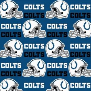 indianapolis colts cotton fabric - nfl team logo cotton fabric by the yard, fat quarter, half yard, 1 yard, 2 yard cuts