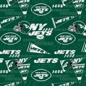 new york jets cotton fabric - nfl team logo cotton fabric by the yard, fat quarter, half yard, 1 yard, 2 yard cuts