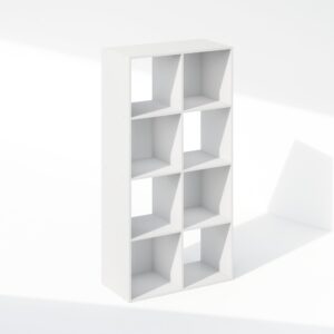 Furinno Pelli Cubic Storage Cabinet, Bookcase, Bookshelf, 8-Cube, White