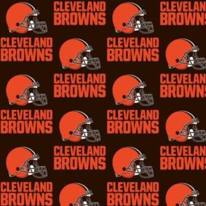 cleveland browns cotton fabric - nfl team logo cotton fabric by the yard, fat quarter, half yard, 1 yard, 2 yard cuts