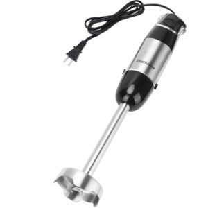 800w electric hand blender - immersion blender with 12-speed & turbo, stainless steel corded hand mixer for kitchen, 3d 4-blade design for effortless mixing and blending