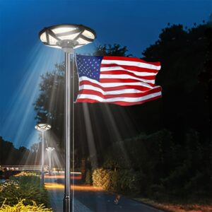 SEOCCTV Solar Street Lights Outdoor, Power Circular UFO Street Lamp Dusk to Dawn LED Solar Garden Lights Solar Parking Lot Lights for Highway Lighting Household Courtyard Rural Construction