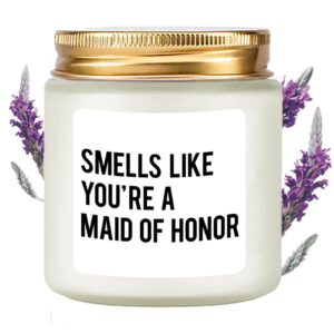 lamiveenla maid of honor gifts scented candle lavender - cool bridesmaid gifts for matron of honor gifts maid of honor proposal gifts soy candle 4oz