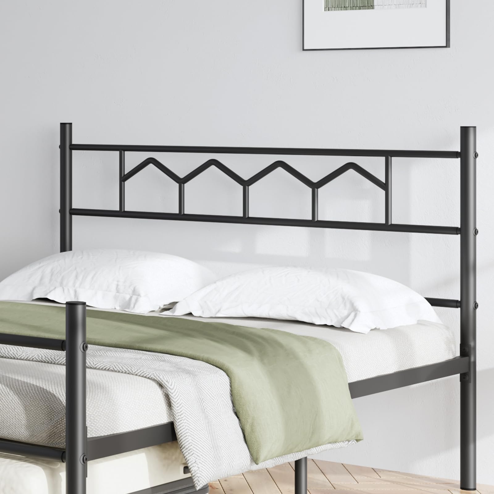 Novilla Queen Bed Frame Elegant Style with Headboard and Footboard, 14" High Metal Platform Bed Frame for Bedroom, Guest Room, Heavy Duty Metal Slats Support, No Box Spring Needed, Easy Assembly