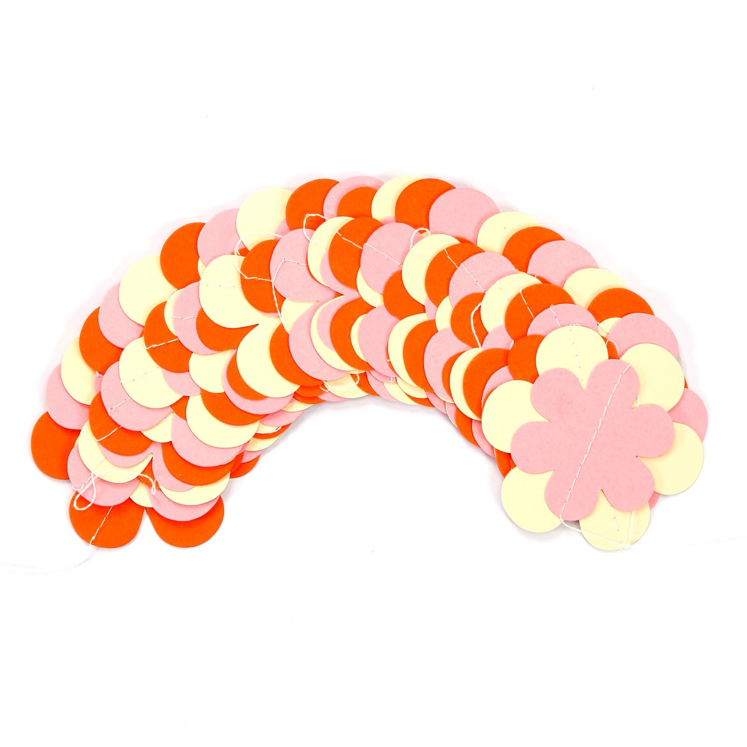 Orange-Pink Fall Party-Decorations Streamers-Garland - 52ft Boho Flower Hanging Paper Banner, Groovy Birthday Baby Bridal Shower Bachelorette Wedding Engagement Decor Hugfond