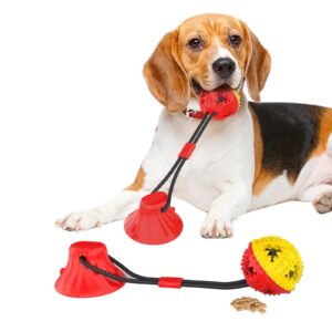 coolplay interactive dog toys enrichement suction cup tug of war, chew for aggressive chewers rope ball, mentally stimulating for small medium dogs