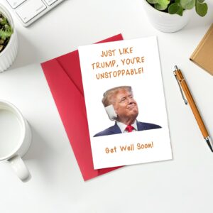 ATTLVV Trump Get Well Soon Card Funny Get Well Gifts for Men Women,Naughty Get Well Soon Gifts After Surgery,Humor Speedy Surgery Recovery Card for Him Her Friends