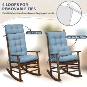 mudilun Rocking Chair Cushion Anti-Slip Tufted High Back Rocking Chair Cushion with Ties and Removable Neck Pillow Rocking Chair Seat Cushions for Bedroom, Living Room, Baby Room, Outdoor Patio Chair