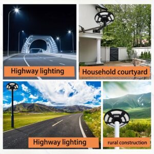 SEOCCTV Solar Street Lights Outdoor, Power Circular UFO Street Lamp Dusk to Dawn LED Solar Garden Lights Solar Parking Lot Lights for Highway Lighting Household Courtyard Rural Construction