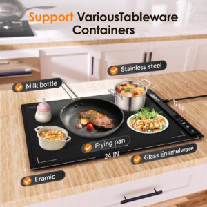 Electric Warming Tray - Full Surface Heating,Rollable & Portable,Premium Silicone Nano-Material,Auto Shut-Off -Versatile Food Warmer for Gatherings,Parties,Everyday Use (Black Heating Wire)