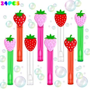 uoyoi strawberry party favors,24pcs strawberry bubble wands for kids,sweet berry bubble wand for strawberry birthday party supplies,pinata baby shower goodie bag stuffers gift