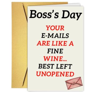 ancepo happy boss day card from group, funny thank you cards for boss with envelopes, national boss day gifts for him her from employees, boss day decorations for office women men