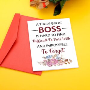 TI-EDC Christmas Card for Boss Leader Mentor, Funny Boss's Day Card for Men Women, Appreciation Card for Manager Employer, World's Best Boss Birthday Card, Cute Bosses Day Card Gifts for Her Him