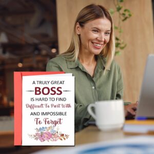 TI-EDC Christmas Card for Boss Leader Mentor, Funny Boss's Day Card for Men Women, Appreciation Card for Manager Employer, World's Best Boss Birthday Card, Cute Bosses Day Card Gifts for Her Him