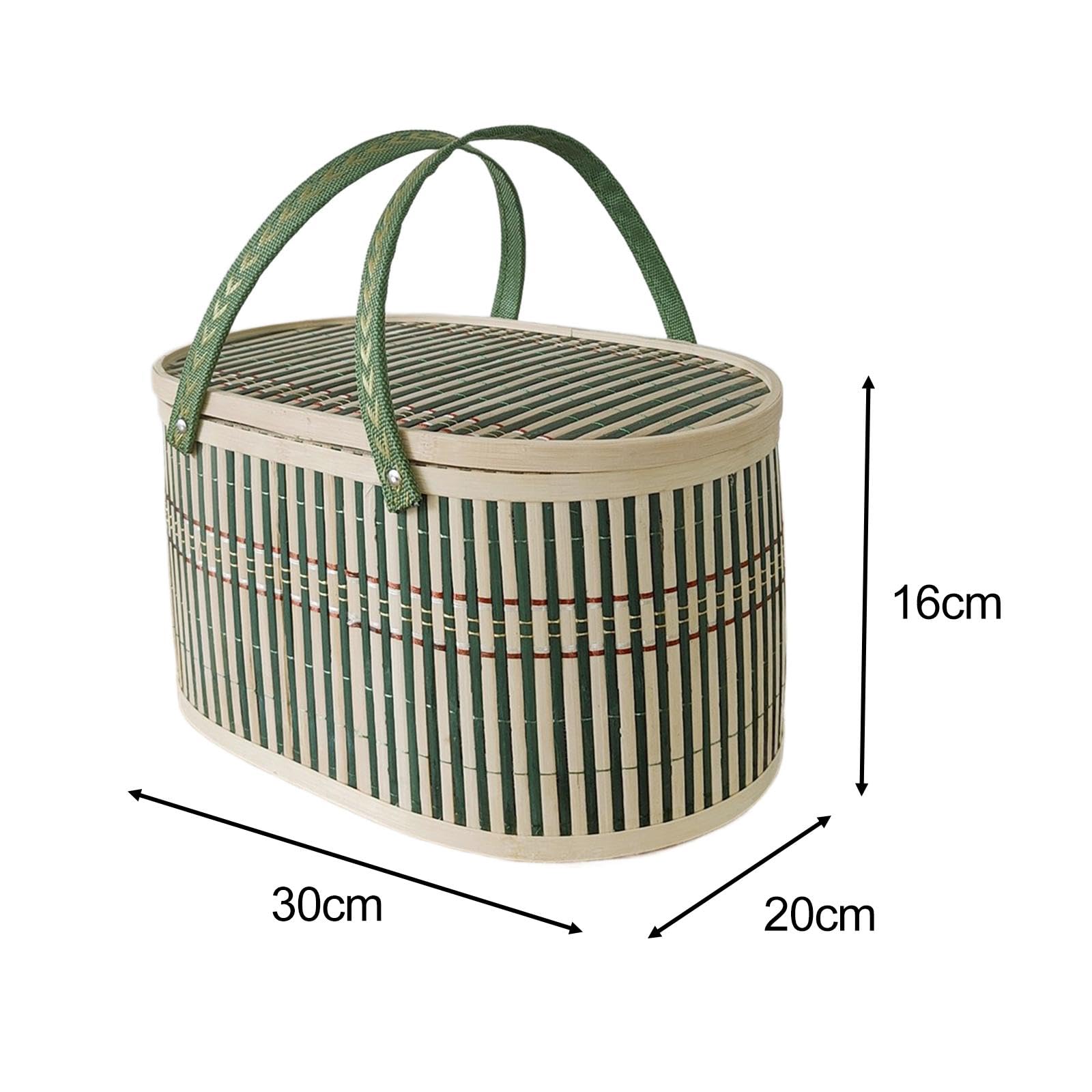 Handcrafted Bamboo Storage Basket with Cover for Organizing and Gifting, Solid Lid