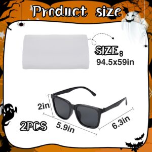 94.5''x59'' Halloween White Sheet for Ghost Costume - DIY Fabric with Sunglasses for Adult Kids Spooky Costume Hanging Ghosts Halloween Cosplay Party Outdoor Decorations