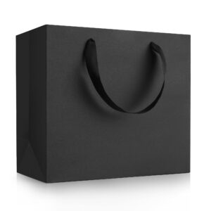 argivean black gift bags with handles: 6pcs large gift bags bulk 12.5x4.5x11 inch for wedding party birthday business