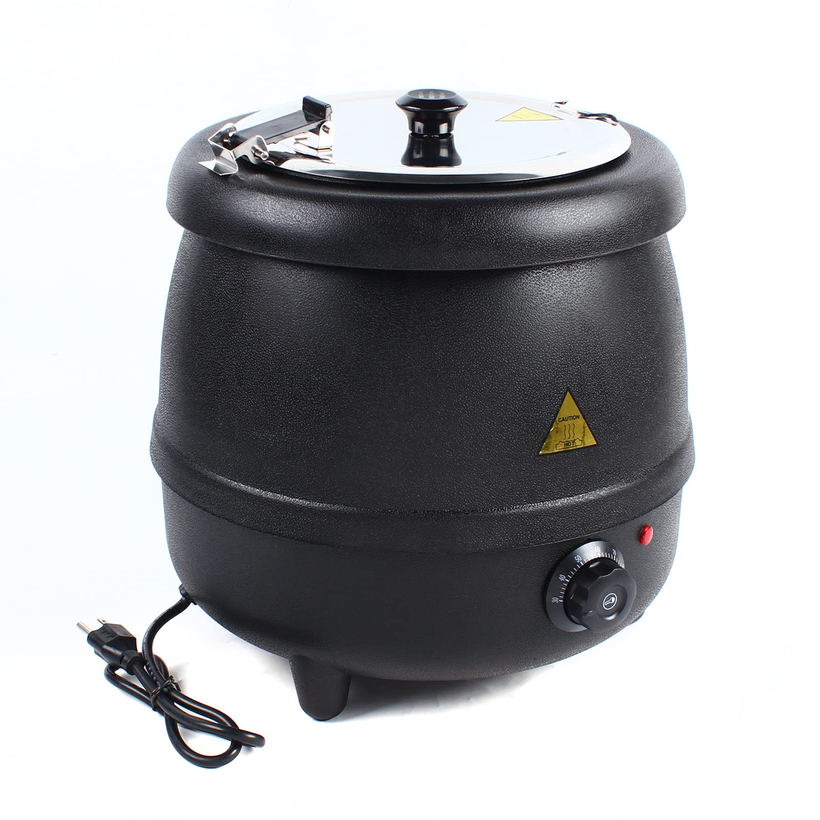 Commercial 10 Liter Black Electric Soup Kettle,Home Warmer Restaurant Stock Pot,Electric Soup Kettle with Detachable Lid 13.78 * 14.17in