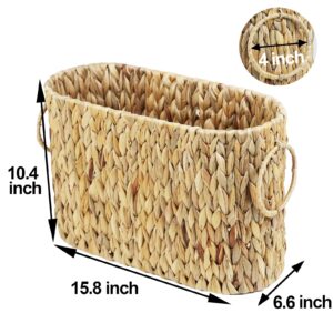 Toilet Paper Storage, Water Hyacinth Bathroom Toilet Paper Basket for Storage, Toilet Paper Holder Wicker Basket for 6 Mage Rolls, Bathroom Accessories Organizer