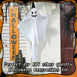 94.5''x59'' Halloween White Sheet for Ghost Costume - DIY Fabric with Sunglasses for Adult Kids Spooky Costume Hanging Ghosts Halloween Cosplay Party Outdoor Decorations