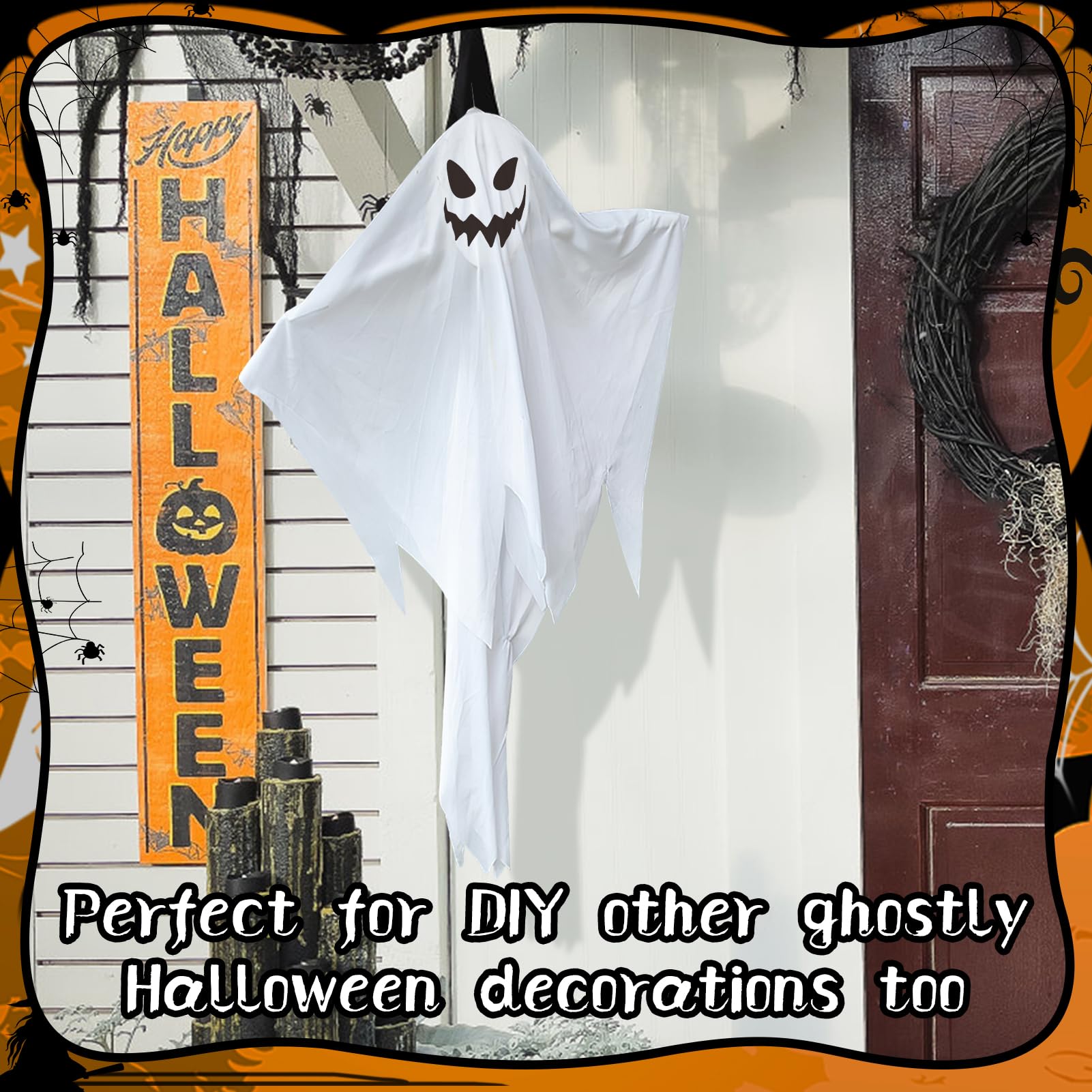 94.5''x59'' Halloween White Sheet for Ghost Costume - DIY Fabric with Sunglasses for Adult Kids Spooky Costume Hanging Ghosts Halloween Cosplay Party Outdoor Decorations