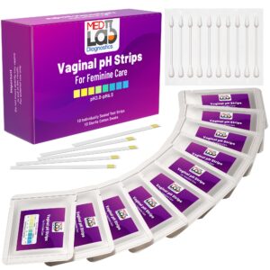 vaginal ph test strips kit for women(10 count) individually wrapped for ph balance, bacterial vaginosis(bv), yeast infections, and menopause