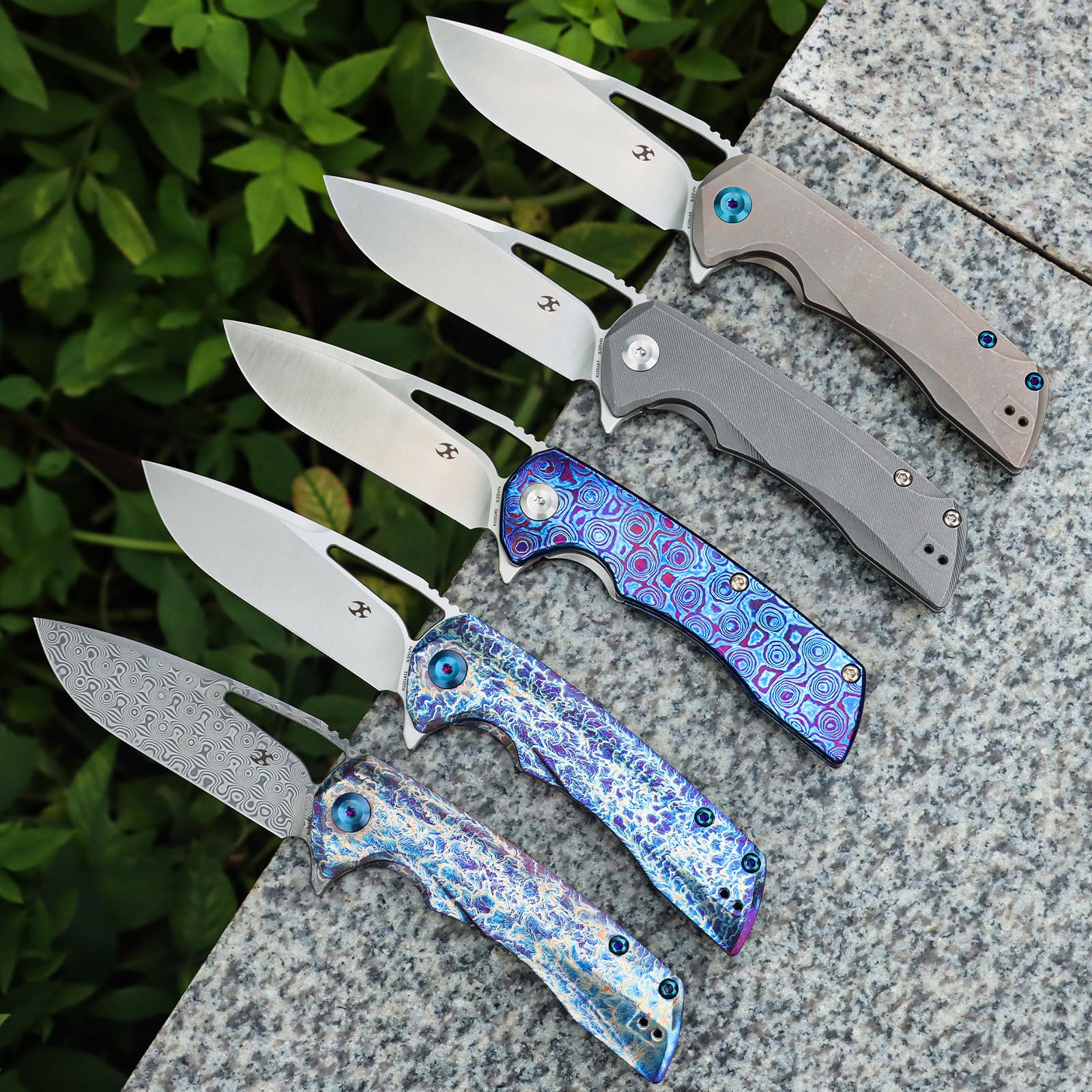 KANSEPT Kryo Pocket Knife 8.08in Folding Knives with 3.58in Satin CPM S35VN Drop Point Blade and Timascus Handle for Outdoor, Tactical, Hinking EDC K1001M2