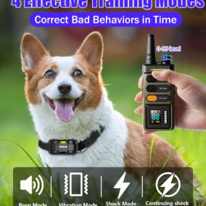 XDOGKUB Dog Shock Collar - 5200FT Dog Training Collar with Remote, IPX7 Waterproof Electric Collar and Remote with 4 Training Modes, Security Lock, Rechargeable e-Collar for All Breeds, Sizes