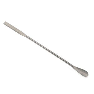 a2z multipurpose lab spoon spatula stainless steel, double ended sampling spoon long handle mixing spatula for medicine, powders gel cap filler- laboratory supplies for experiments & lab use - 9 inch