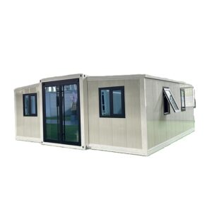 prefab expandable portable house, 19x20 ft, tiny house with 2 bedroom fully equiped bathroom and kitchen