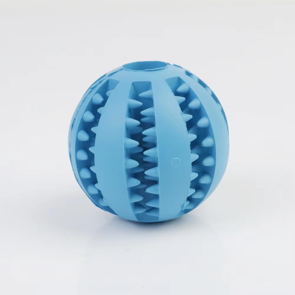 Dog chew Ball Toy(2 Pack), Interactive Dental Cleaning Ball with Spikes, Durable and Tough, Ideal for Small and Medium Dog (Blue & Green)