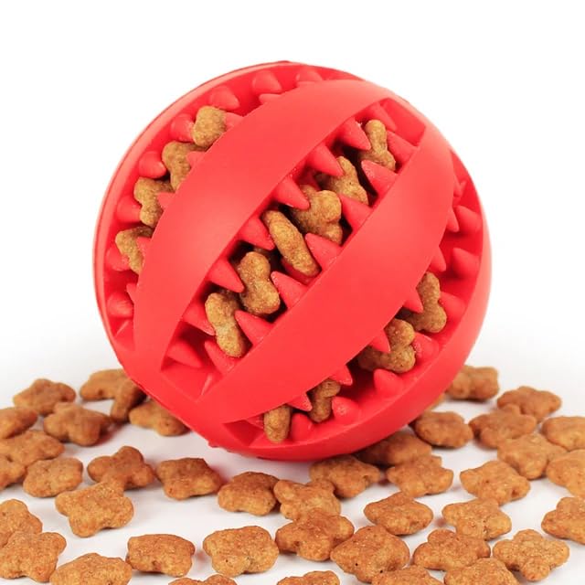 Dog chew Ball Toy(2 Pack), Interactive Dental Cleaning Ball with Spikes, Durable and Tough, Ideal for Small and Medium Dog (Blue & Green)