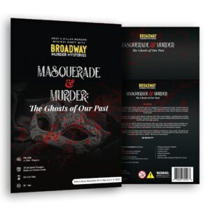 masquerade and murder: ghosts of our past | masquerade murder mystery game | flexible 4-20+ players | physical game kit