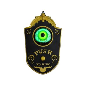 reneecho halloween doorbell light-up moving eyeball door decors black white