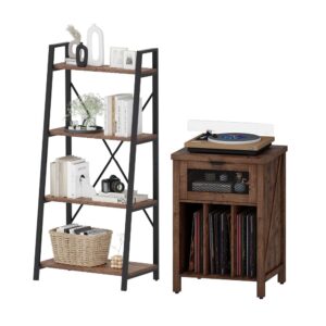 BON AUGURE 4 Tier Bookshelf and Record Stand