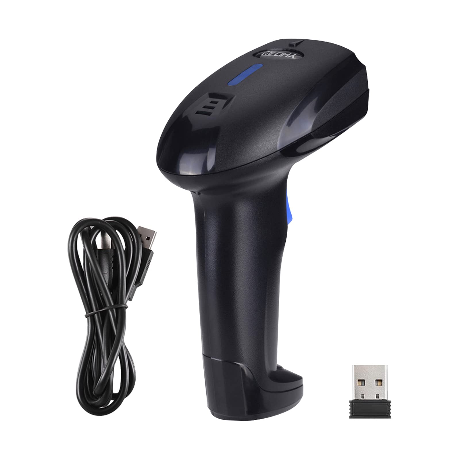 SHUAIGUO 2-in-1 2.4G Wireless Barcode Scanner & USB Wired Barcode Scanner Automatic Handheld 1D Bar Code Scanner Reader with Rechargeable Battery Mini USB Receiver USB Cable for Computer Laptop