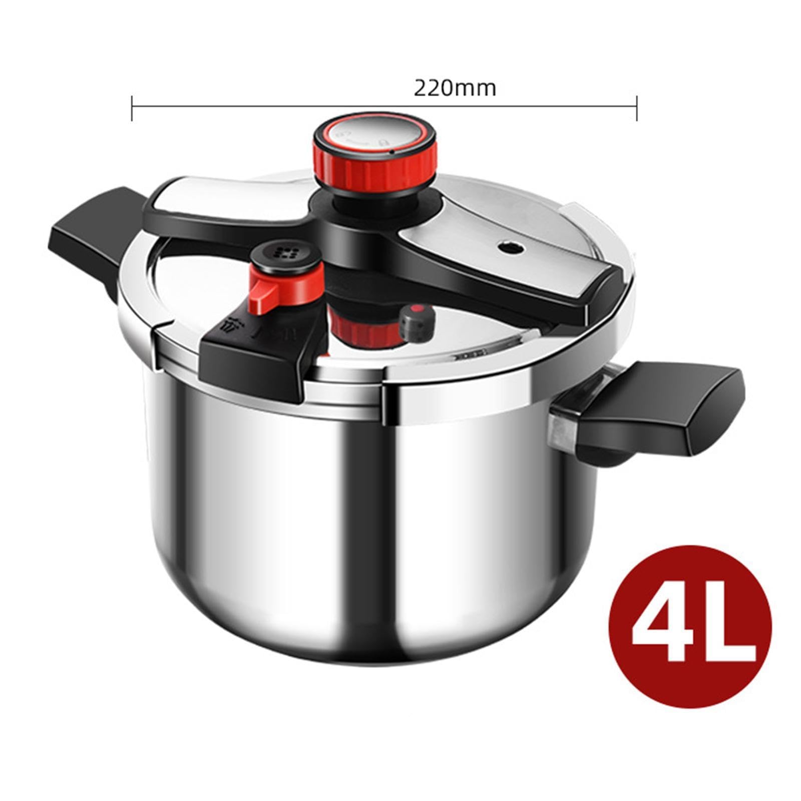 IEUDNS Stovetop Pressure Cooker Pressure Pot Cookware Secure Locking Fast Cooking Kitchen Soup Stewpot Cooking Pot for Camping Home, 4L