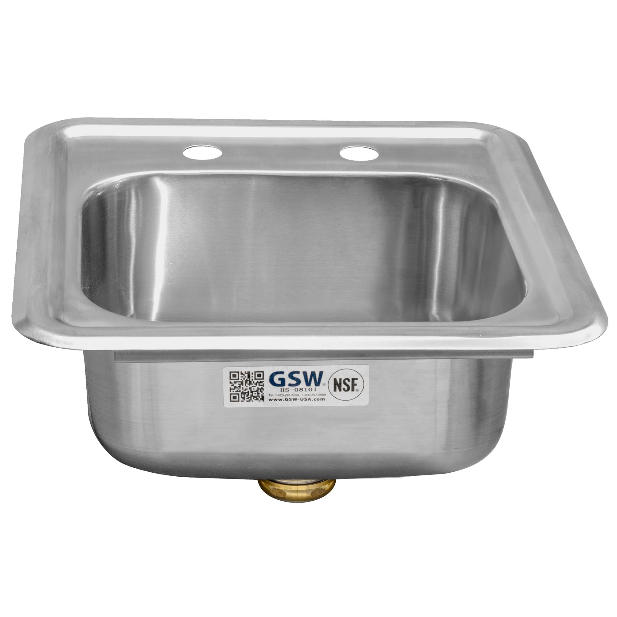 GSW HS-0810I Mini 13" x 13" Commercial Stainless Steel Drop-In Hand Sink with Gooseneck Faucet for Restaurants, Kitchens, Clinics, Bars