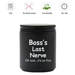 Lihome Boss Gifts for Men - Boss Day Gifts, Natural Soy Wax Smoke Vanilla Candle(7oz)