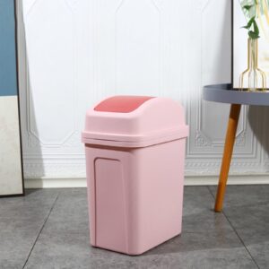 JOYO ​Kitchen Trash Can Plastic Trash Cans with Swing Lid Garbage Can 2024 Upgraded Plastic Swing Top Garbage Bin for Kitchen Office Toilets Indoor Trash Bin with Lid (1, Pink)