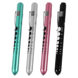 4pcs pen light led penlight pen light with pupil gauge led reusable penlight medical penlight white light for doctors nursing student