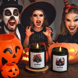 Halloween Decorations, Halloween Candles Gifts, Haunted Mansion Halloween Decor, Pumpkin Spice Candles, Happy Halloween Decorations Indoor for Family Parties Friends.